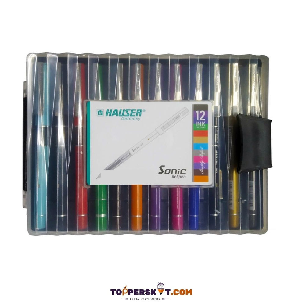 Hauser Sonic Gel Pens - Multicolour ( Pack of 12 ) – Topperskit LLP
