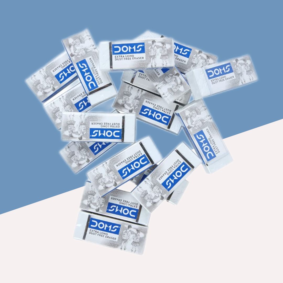 Doms Extra Long Dust Free Eraser ( Pack Of 20 ) – Topperskit LLP