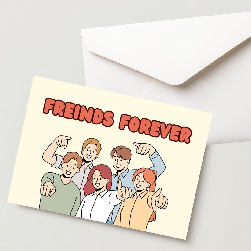Friendship Card with 1 Envelope – 300 GSM Cold Pressed Paper 13cm x 9c ...