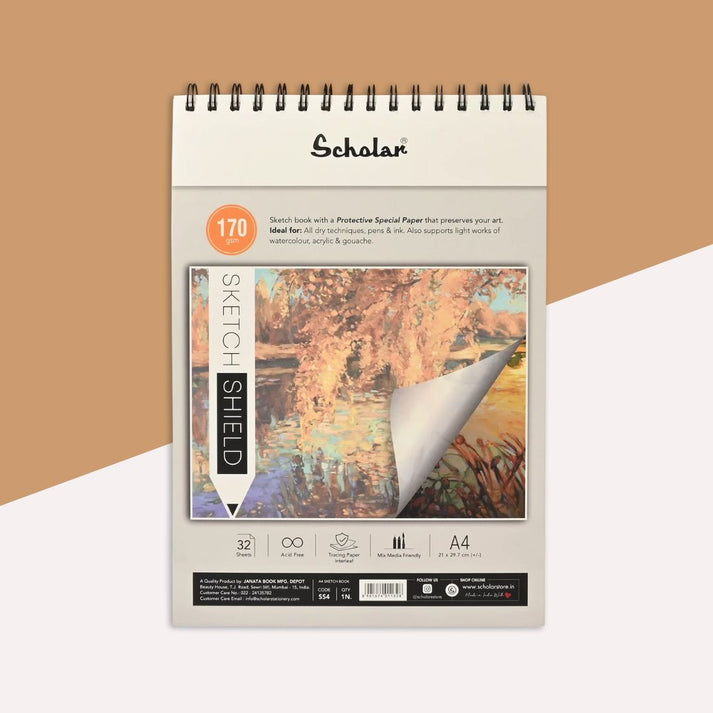 A4 Scholar Shield Butter Paper Sketch Book - 32 Sheets ( Pack of 1 ...