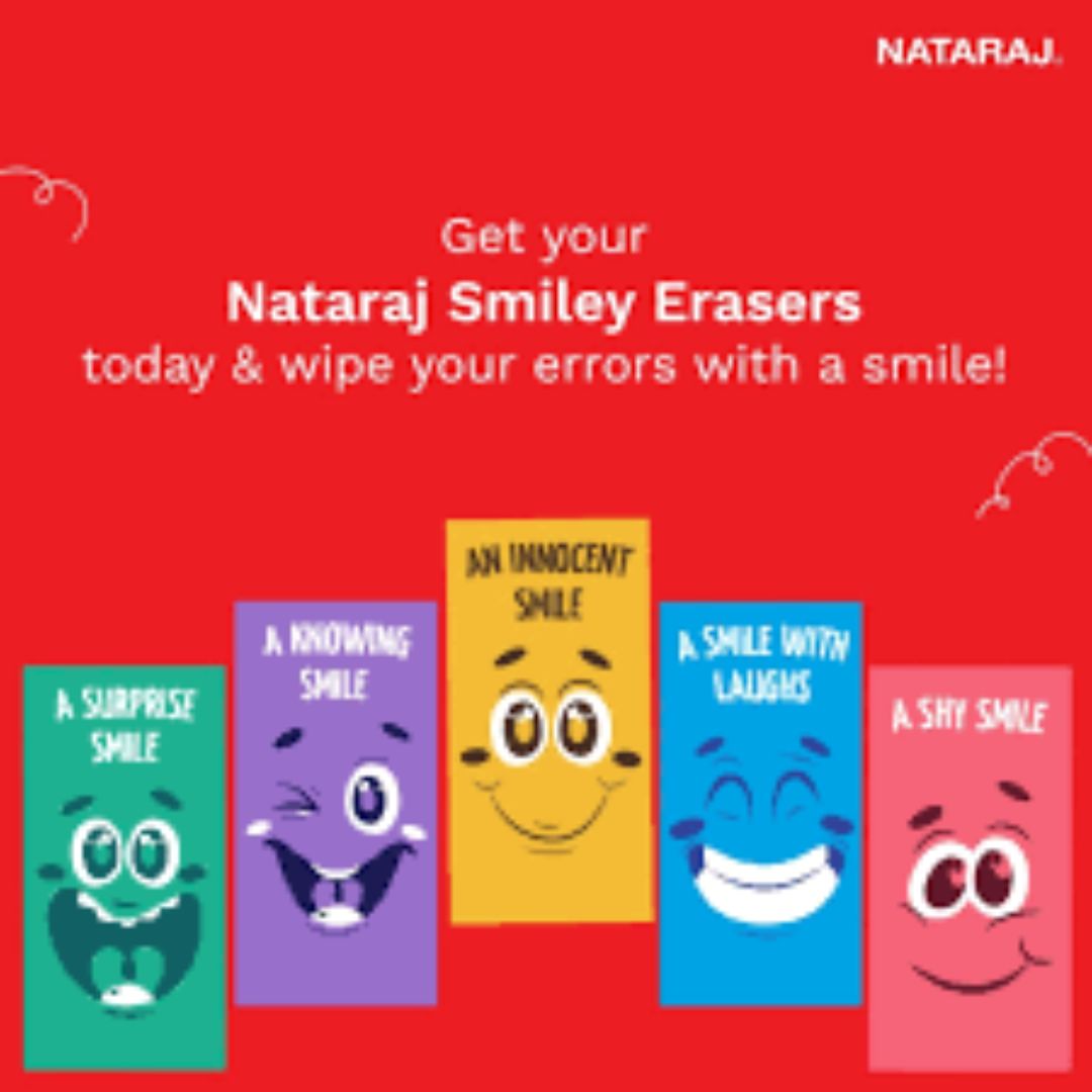 Nataraj Smiley Eraser ( Pack of 5 ) – Topperskit LLP