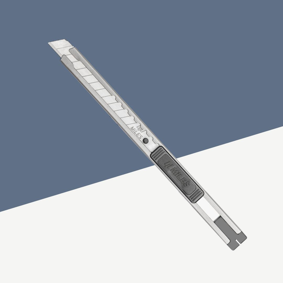 Miles Small Cutter Knife with Auto-Lock, 9mm, All-Metal Body (Pack of ...