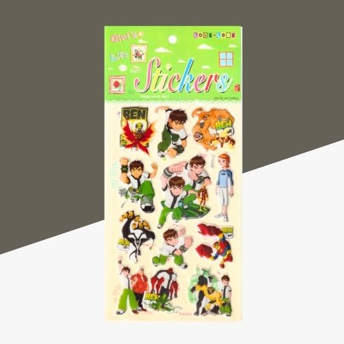 3D Ben 10 Cartoon Sticker for Kids - Fun & Colorful Designs (Pack of 1 ...
