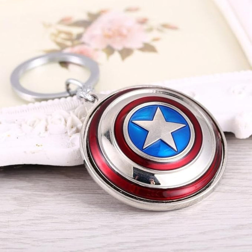 Captain America Shield Keychain – Heavy Metal Rotating Keyring (Pack o ...