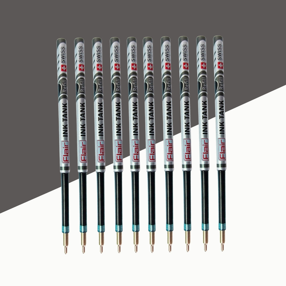 (10 Pcs.) Flair Ink Tank Ball Pen Refill – Black – Topperskit LLP