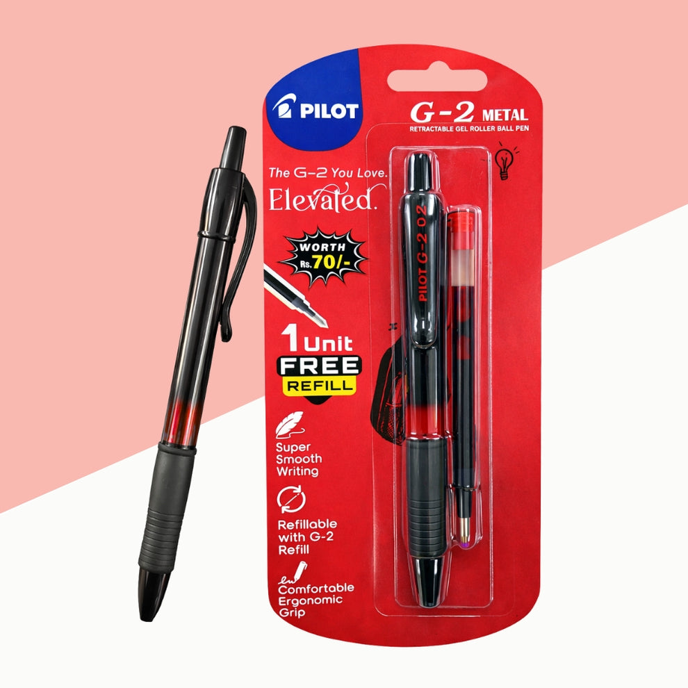 Pilot G-2 Retractable Roller Gel Pen- Red (Pack of 1) – Topperskit LLP