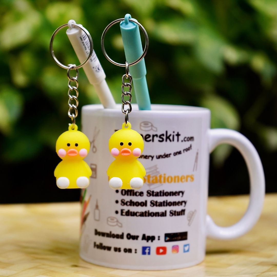 Small 3D Rubber Silicon Cartoon Keyrings - Duck ( Pack of 2 ...