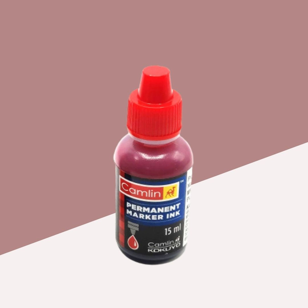 Camlin Permanent Marker Ink - 15ml, Red ( Pack of 1 ) – Topperskit LLP