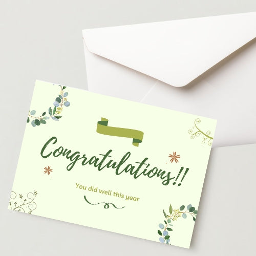 Congratulation Greeting Card – 300 GSM Cold Pressed Paper with 1 Envel ...
