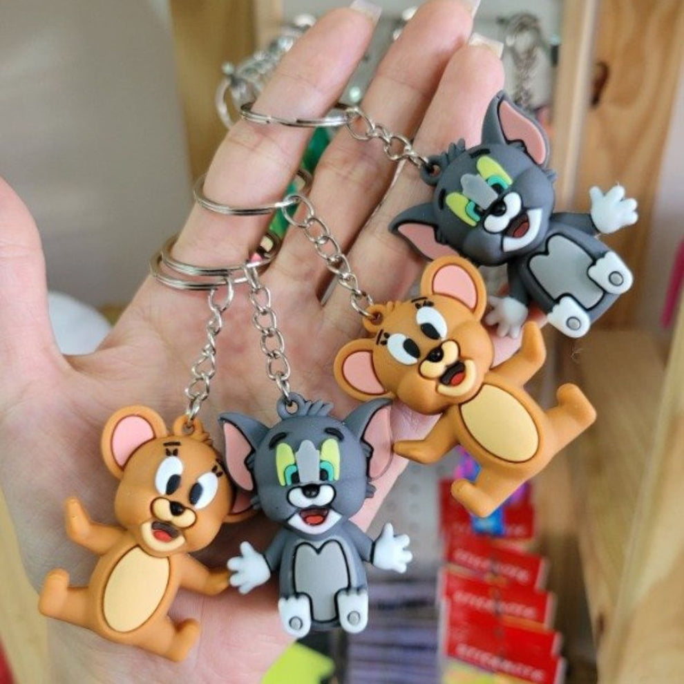 Small 3D Rubber Silicon Cartoon Keyrings Tom & Jerry ( Pack of 2 ...