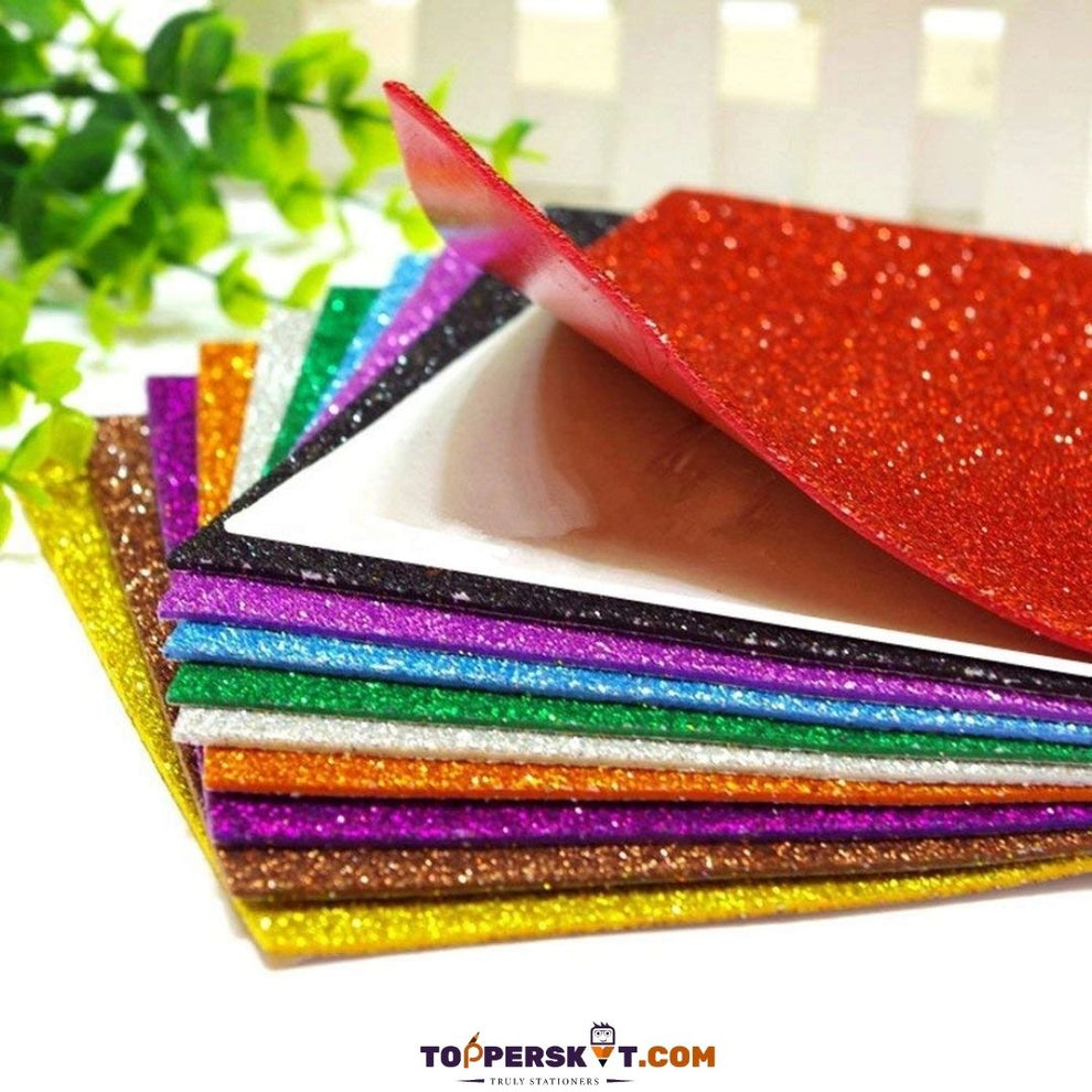A4 Multicolour Glitter Sheet Pack - Creative Sparkle (Pack of 10 ...