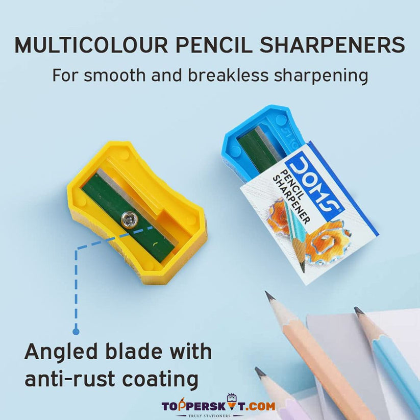 (5Psc.) Doms Extra Long Multicoloured Pencil Sharpener - Big ...