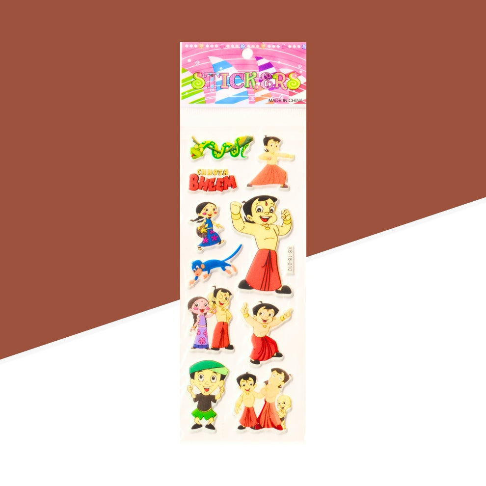 3D Small Chhota Bheem Cartoon Sticker for Kids – Assorted Shapes (Pack ...