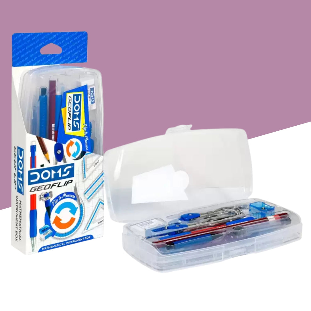 Doms Geoflip Mathematical Instrument Box – Complete Geometry Set (Pack ...