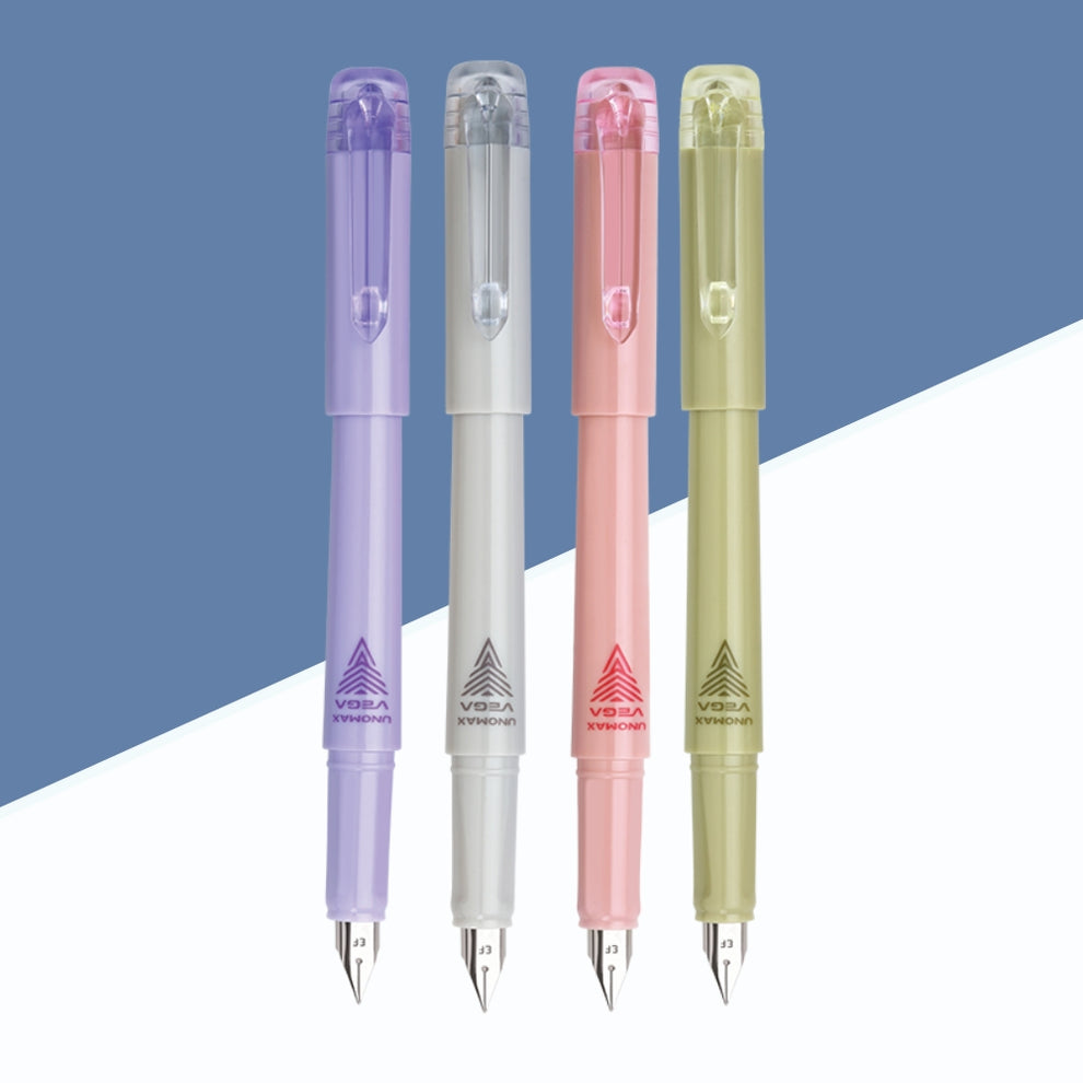 Unomax Write Better Vega Fountain Pen - Blue, 2 Jumbo Ink Cartridges F ...